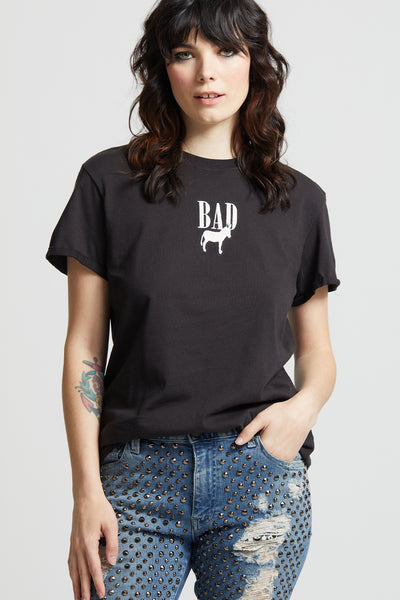 Exclusive Bad Ass Embroidered T-shirt | Women's Black Minimalist Tee ...